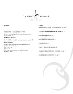Dinner Menu – Cherry House Restaurant
