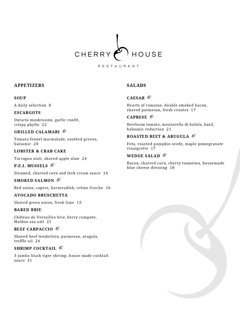 Dinner Menu – Cherry House Restaurant