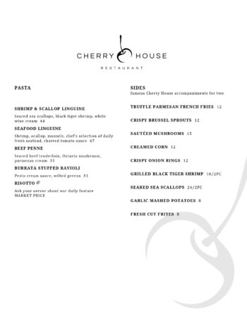 Dinner Menu – Cherry House Restaurant