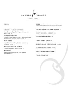 Dinner Menu – Cherry House Restaurant
