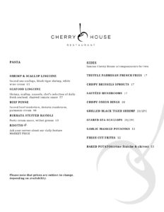 Dinner Menu – Cherry House Restaurant